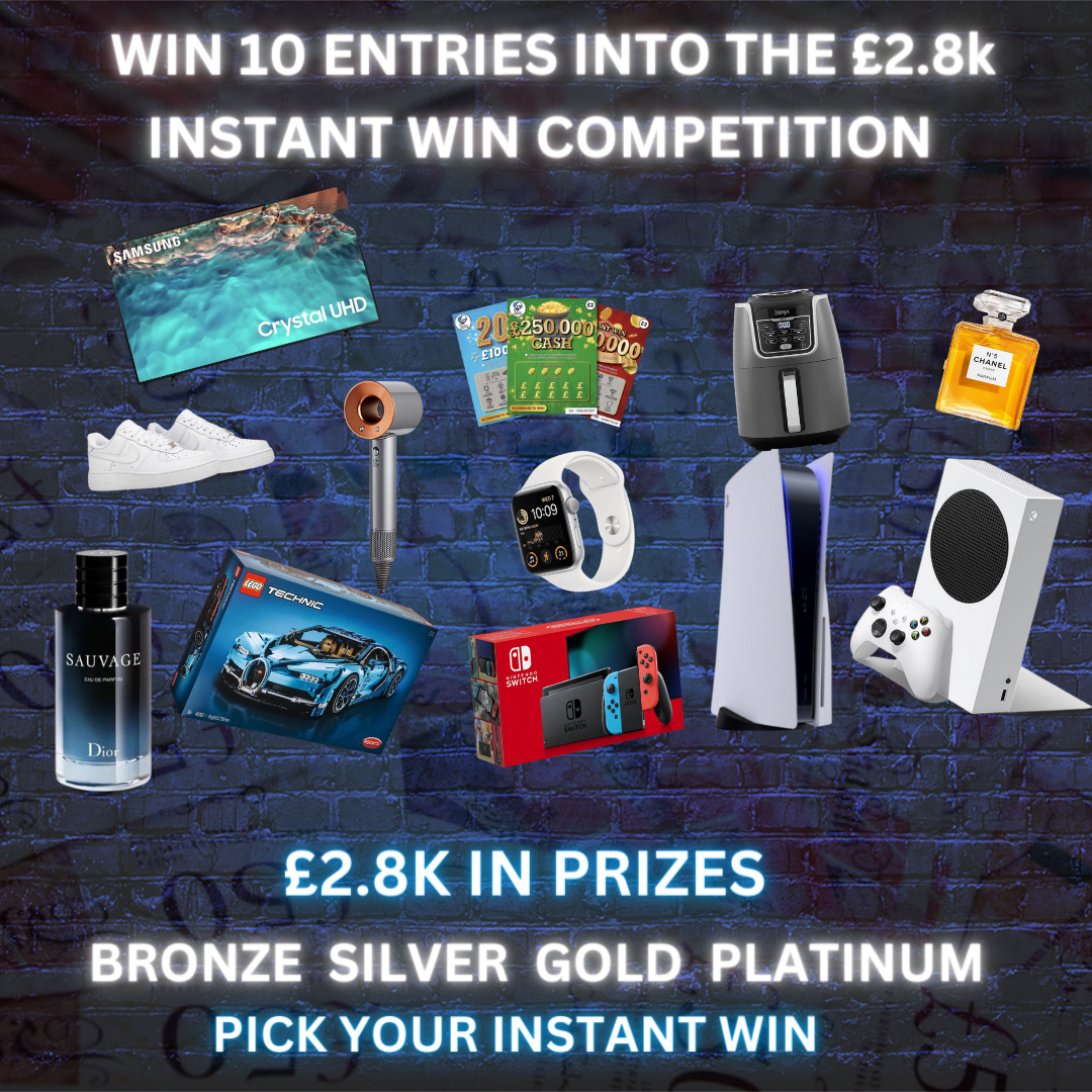 Win 10 entries into the £2.8k instant win comp (auto win) – Mad Panda ...